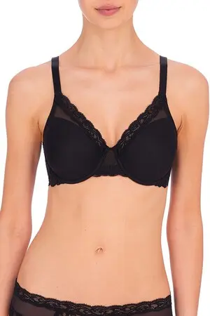 Natori Feathers Full Figure Contour Underwire Bra - Black