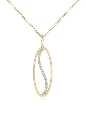 Natori Shangri-la Elliptical Yin-yang Diamond Pendant Necklace - Gold