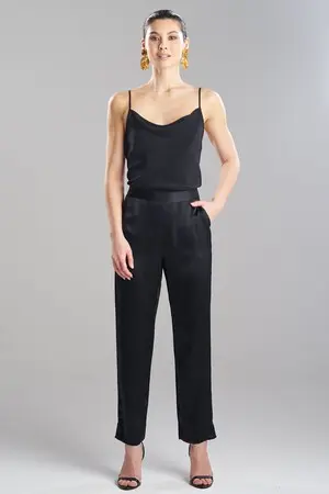 Natori Key Essentials Silk Straight-leg Pants