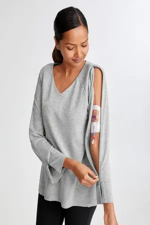 Natori Arm Access Shirt - Gray