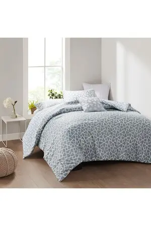 Natori Soho Geo 4 Piece Reversible Comforter Set - Natural