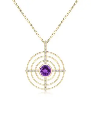 Natori Infinity Concentric Circle 14k And Amethyst Pendant Necklace - Gold