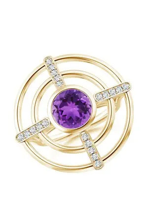 Natori Infinity Concentric Circle 14k And Amethyst Ring - Gold
