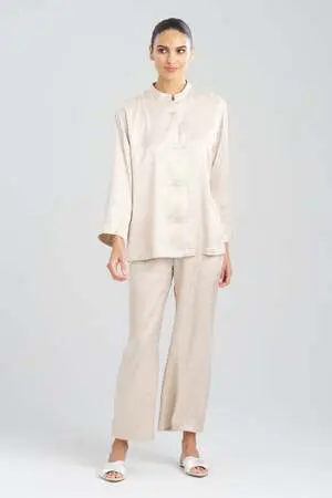 Natori Infinity Jacquard Mandarin Pajama Set - Red