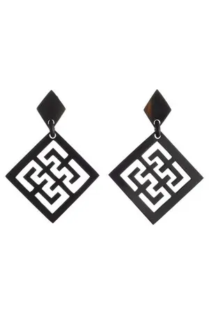 Natori Buffalo Horn Infinity Clip Earrings - Black