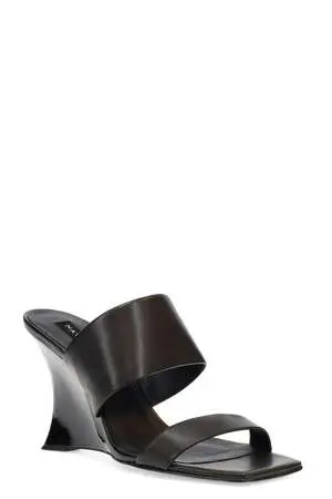 Natori Balli High Wedge Slide Sandals - Black