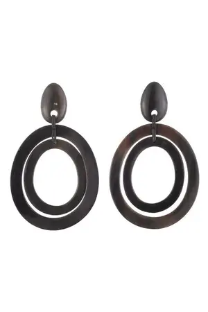 NATORI Buffalo Horn Hoop Earrings