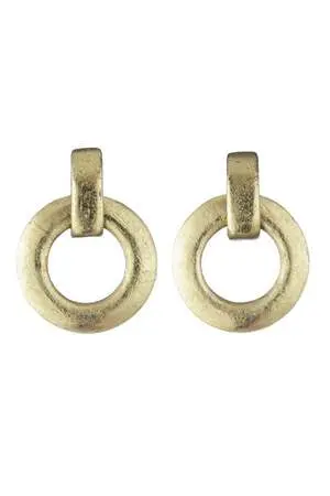 Natori Acacia Wood And Plated Hoop Earrings - Gold
