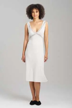 Natori Feathers Essentials Lenzing Ecovero Viscose Slip Dress - Gray