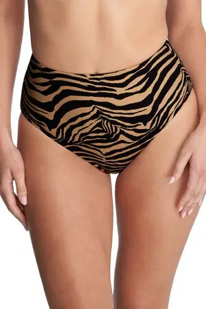 Natori Riviera Reversible High-rise Bikini Bottom - Animal Print