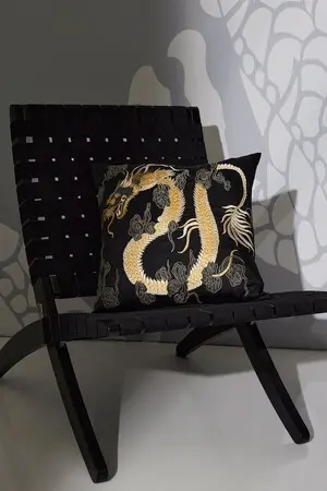 Natori Luxe Charm Dragon Embroidered Pillow