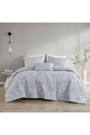 Natori Springtime Garden 4 Piece Comforter Mini Set - Gray