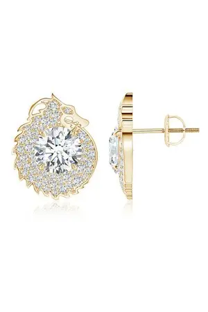 Natori Dragon Lab-grown 14k Round Diamond Stud Earrings - Gold