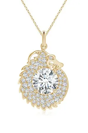 Natori Dragon Lab-grown 14k Round Diamond Pendant Necklace - Gold