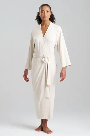 Natori Eden Rib Knit Dream Robe - Neutral / White