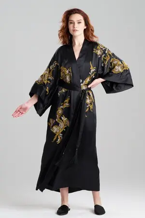 Natori Couture Ottoman Embroidered Silk Robe