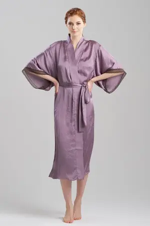 Natori Ashley Icon Lace Robe - Gray