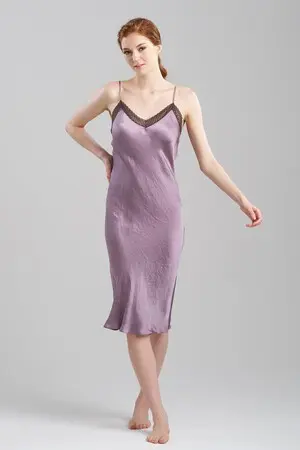 Natori Ashley Icon Lace Slip Dress - Gray