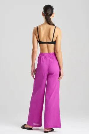 Natori Cotton Gauze Pants - Pink / Purple