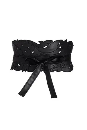 NATORI Vegan Luxe Lambskin Cut Out Obi Belt