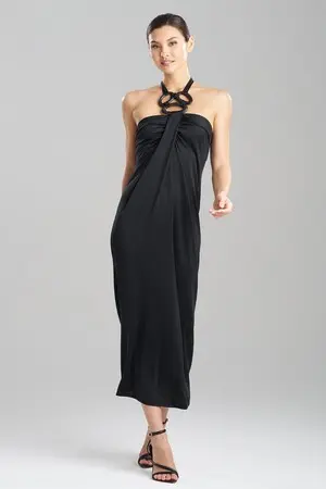 Natori Solid Jersey Halter Dress