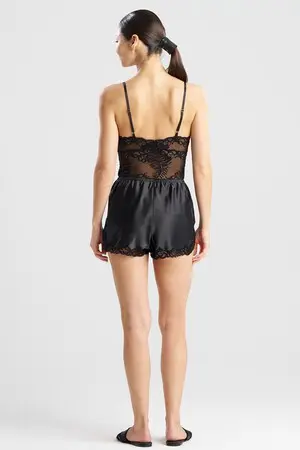 Natori Feathers Boudoir Romper - Black