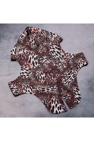Natori Luxe Leopard Print Raincoat