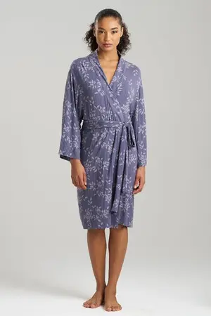 Natori Aria Printed Rib Ease Wrap - Blue