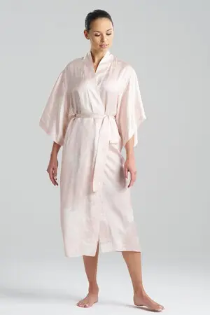 Natori Lily Printed Satin Icon Robe - Pink