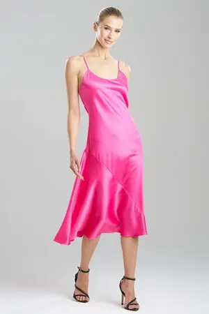 Natori Glamour Scoop Neck Slip Dress - Fuchsia