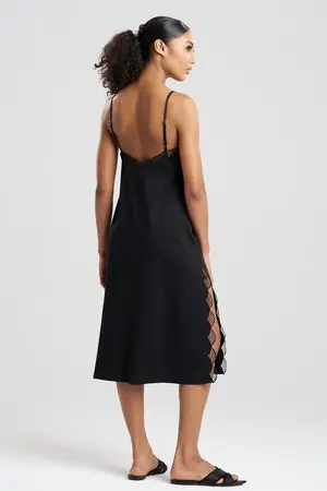 Natori Bliss Serenity Cotton Slip Dress - Black