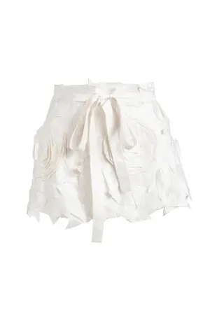 Natori Couture Silk Dupioni Embellished Obi Belt - White