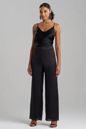 Natori Couture Piña Straight Leg Pants - Black