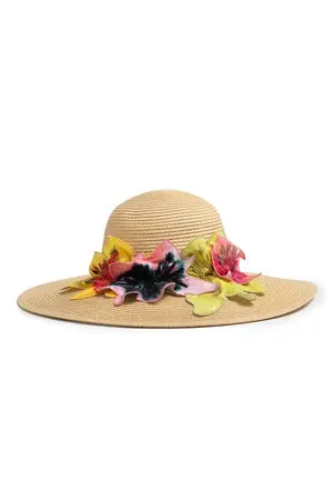 Natori Ophelia Embroidered Straw Hat - Red