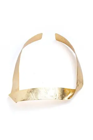 NATORI Sculptural Plated Brass Collar Necklace