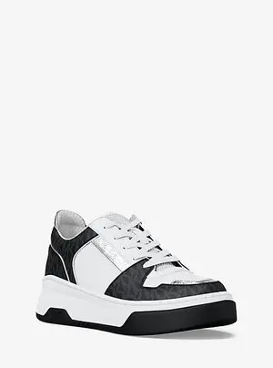 Michael Kors Lexi Mixed-media Sneakers - Black