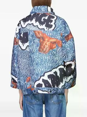 GARBAGE TV Graffiti-print Canvas Jacket