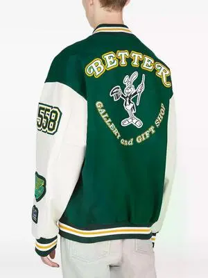 BETTER GIFT SHOP Leather-sleeve Appliqué Varsity Jacket