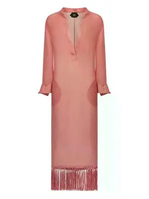 TALLER MARMO Bahamas Fringe-hem Maxi Dress - Pink