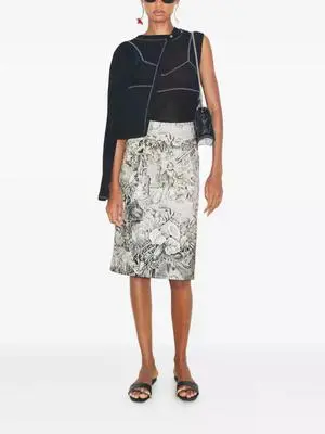 Tory Burch Printed Viscose Pencil Skirt