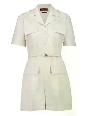 Gucci Gabardine Playsuit - Neutrals