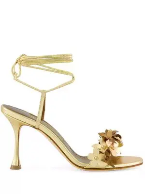 Manolo Blahnik Gold Tone Shoes For Women