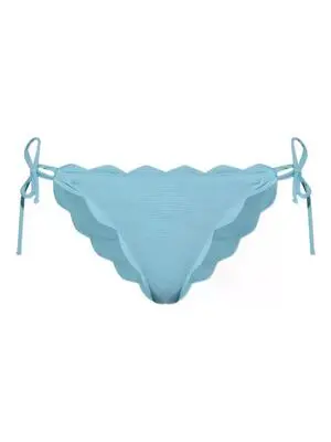 Marysia Scalloped-edge Bikini Bottom - Blue
