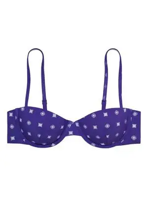 Tory Burch Geometric-pattern Bikini Top - Blue