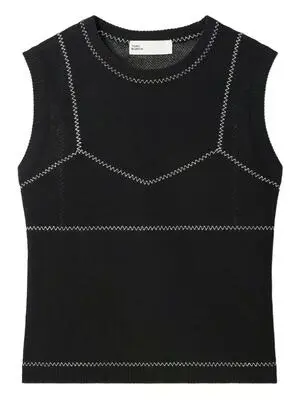 Tory Burch Mesh-panel Sleeveless Top