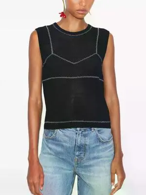 Tory Burch Mesh-panel Sleeveless Top