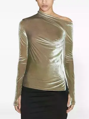 Helmut Lang Draped Velvet Top
