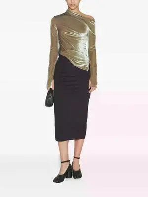 Helmut Lang Draped Velvet Top