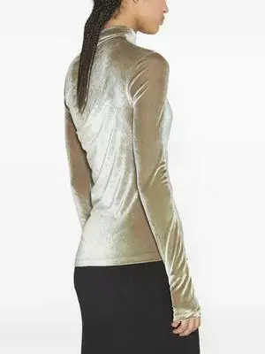 Helmut Lang Draped Velvet Top