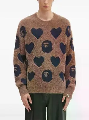 A BATHING APE Heart-ape Head Sweater